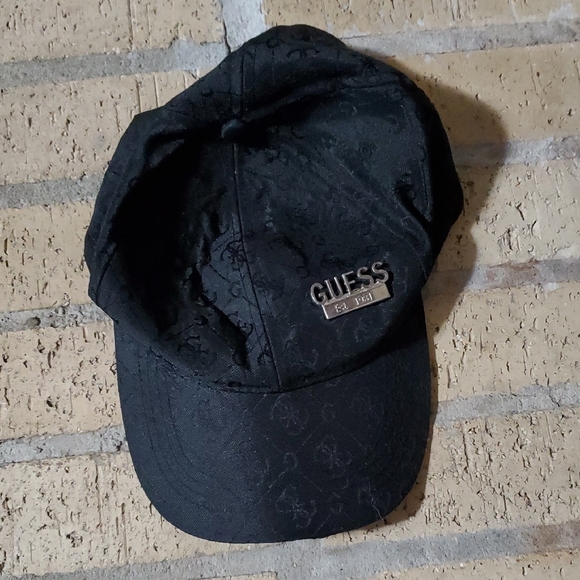 Guess | Accessories | Guess Black Embossed Baseball Cap | Poshmark